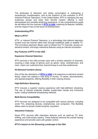 IPTV in USA- A Comprehensive Guide to Streaming Evolution.pdf