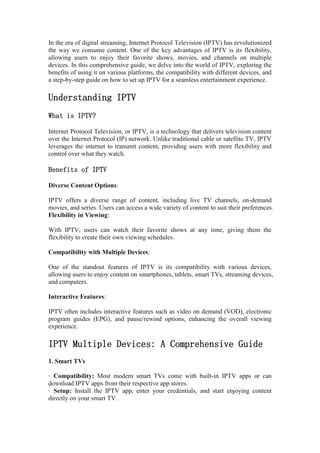 IPTV Multiple Devices- Share Your Family's Subscription.docx