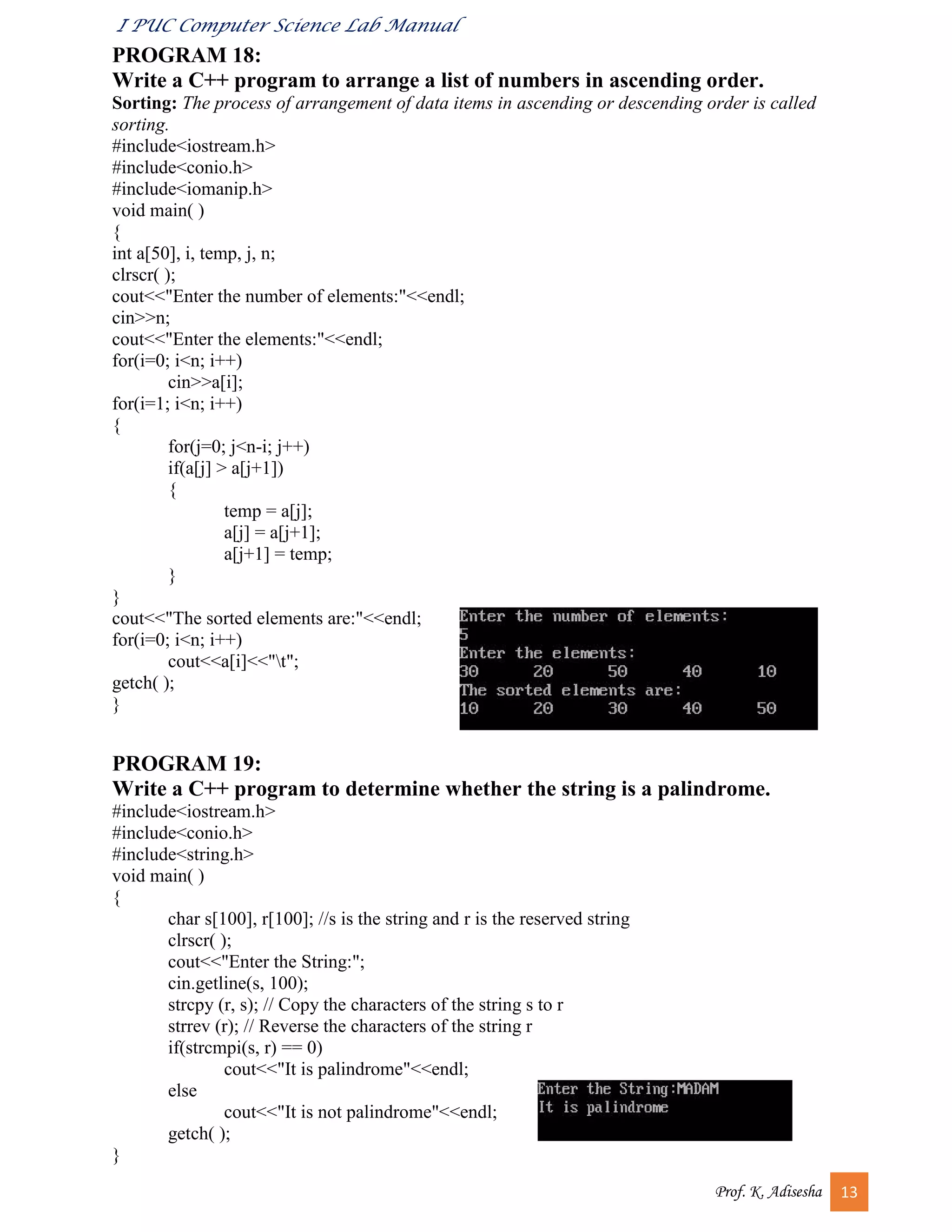 I PUC CS Lab_programs | PDF