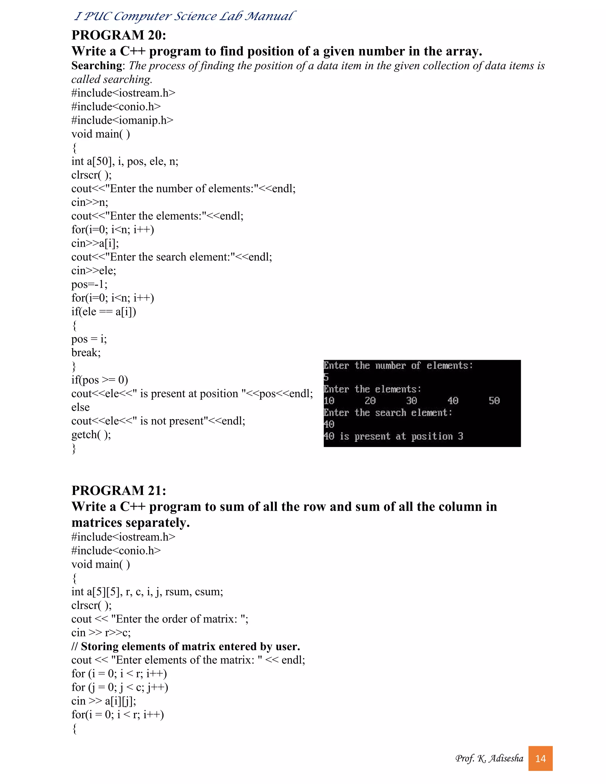 I PUC CS Lab_programs | PDF