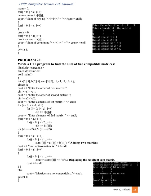 I PUC CS Lab_programs | PDF