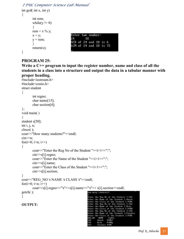 I PUC CS Lab_programs | PDF