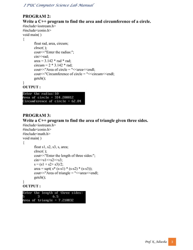 I PUC CS Lab_programs | PDF
