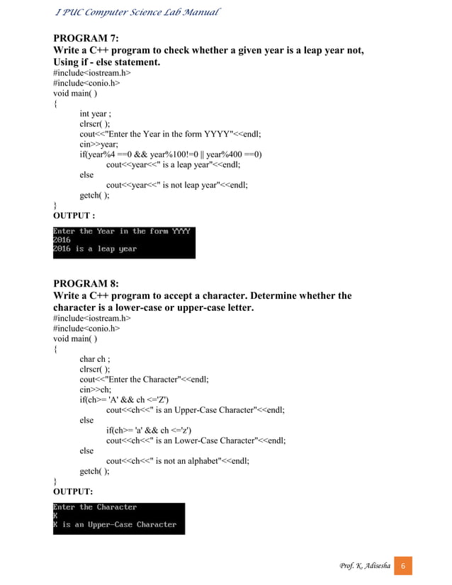 I PUC CS Lab_programs | PDF