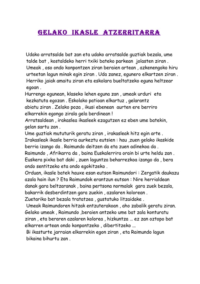 Ipuin lehiaketa ibon 6. b. | PDF