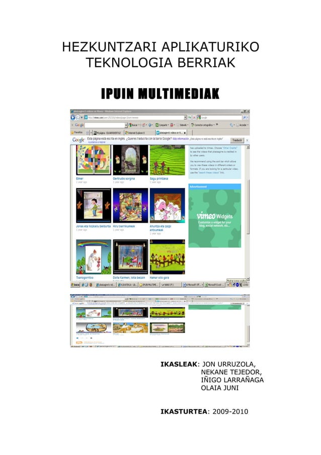 Ipuin multimedien lana definitiboa | PDF