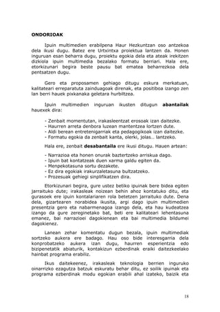 Ipuin multimedien lana definitiboa | PDF