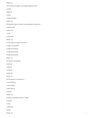 image processing MCQ AKTU final year Exam all units | PDF