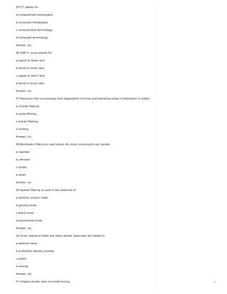 image processing MCQ AKTU final year Exam all units | PDF