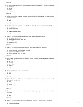 image processing MCQ AKTU final year Exam all units | PDF