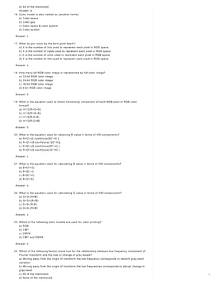 image processing MCQ AKTU final year Exam all units | PDF