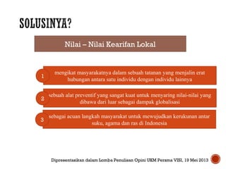 Kearifan Lokal Dalam Semangat Kebangkitan Nasional Abad XXI | PPT