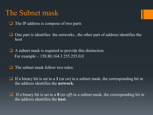 IPv4 addressing and subnetting | PPTX