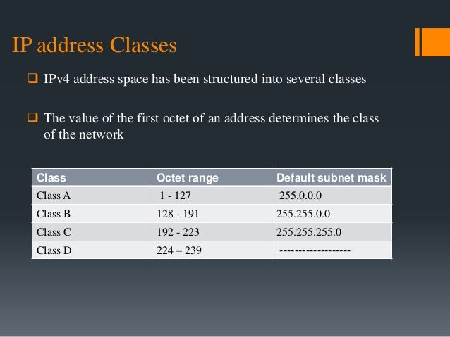 IPv4 addressing and subnetting IPv4 addressing and subnetting
