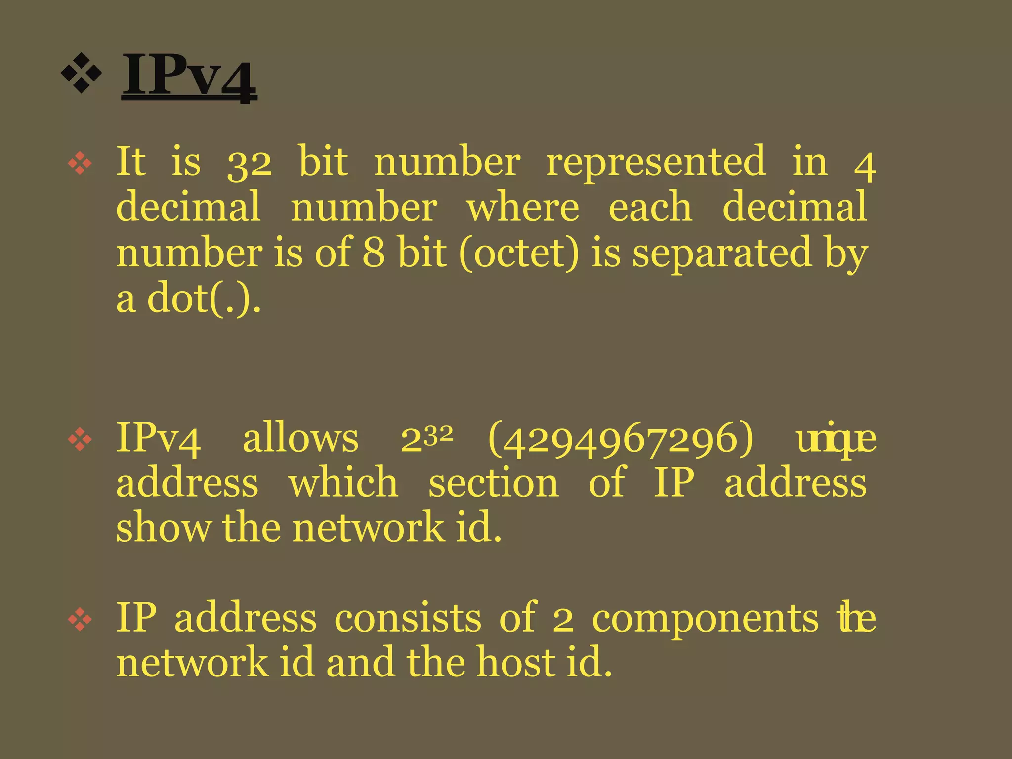 IP Address - IPv4 & IPv6 | PPTX | Internet | Computing