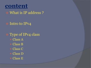 Ipv4 and Ipv6 | PPTX