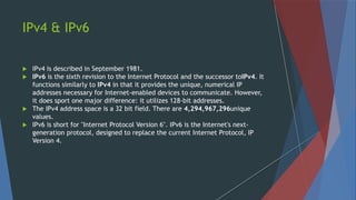 ipv4 & ipv6 by pavan | PPT