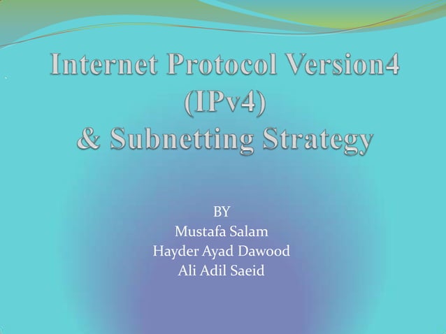 IP Addressing & subnetting strategy | PPTX