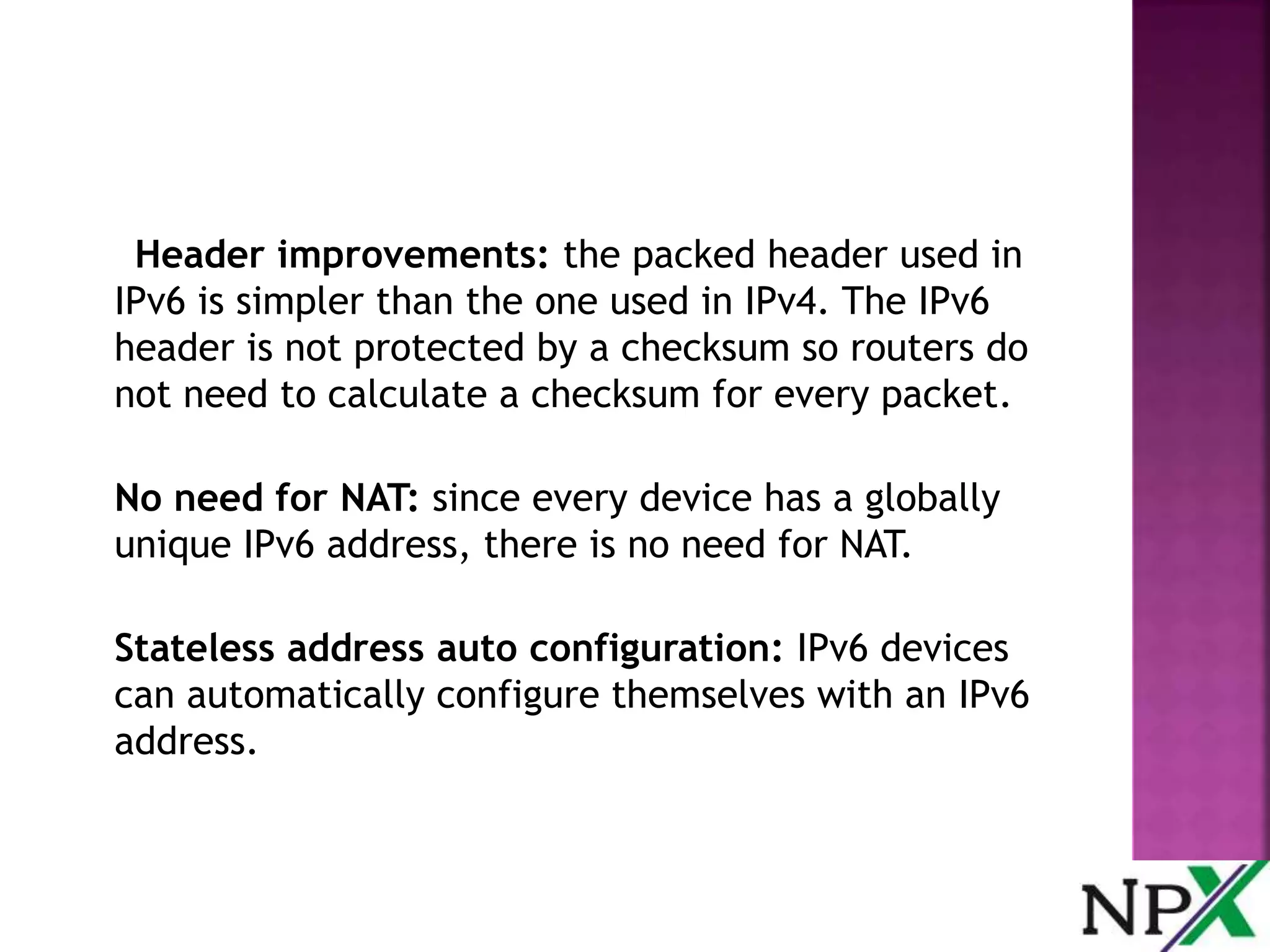 IPv6 | PPTX | Computer Networking | Computing