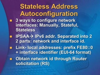 IPV6.ppt | Computer Networking | Computing