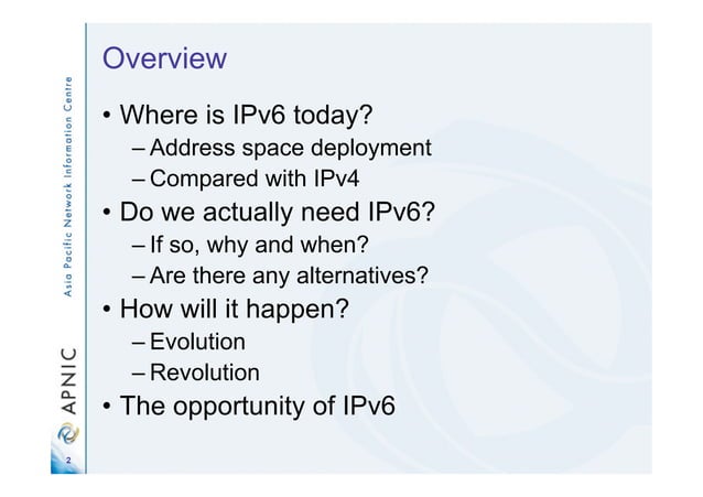 Ipv6 evolution | PPT