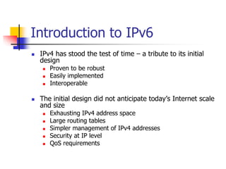 IPV6 Introduction | PPTX | Computer Networking | Computing