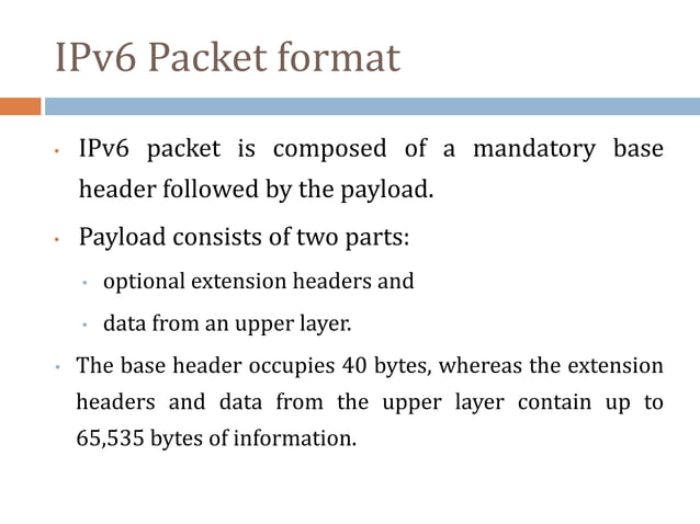 Ipv6 packet fomat | PPT