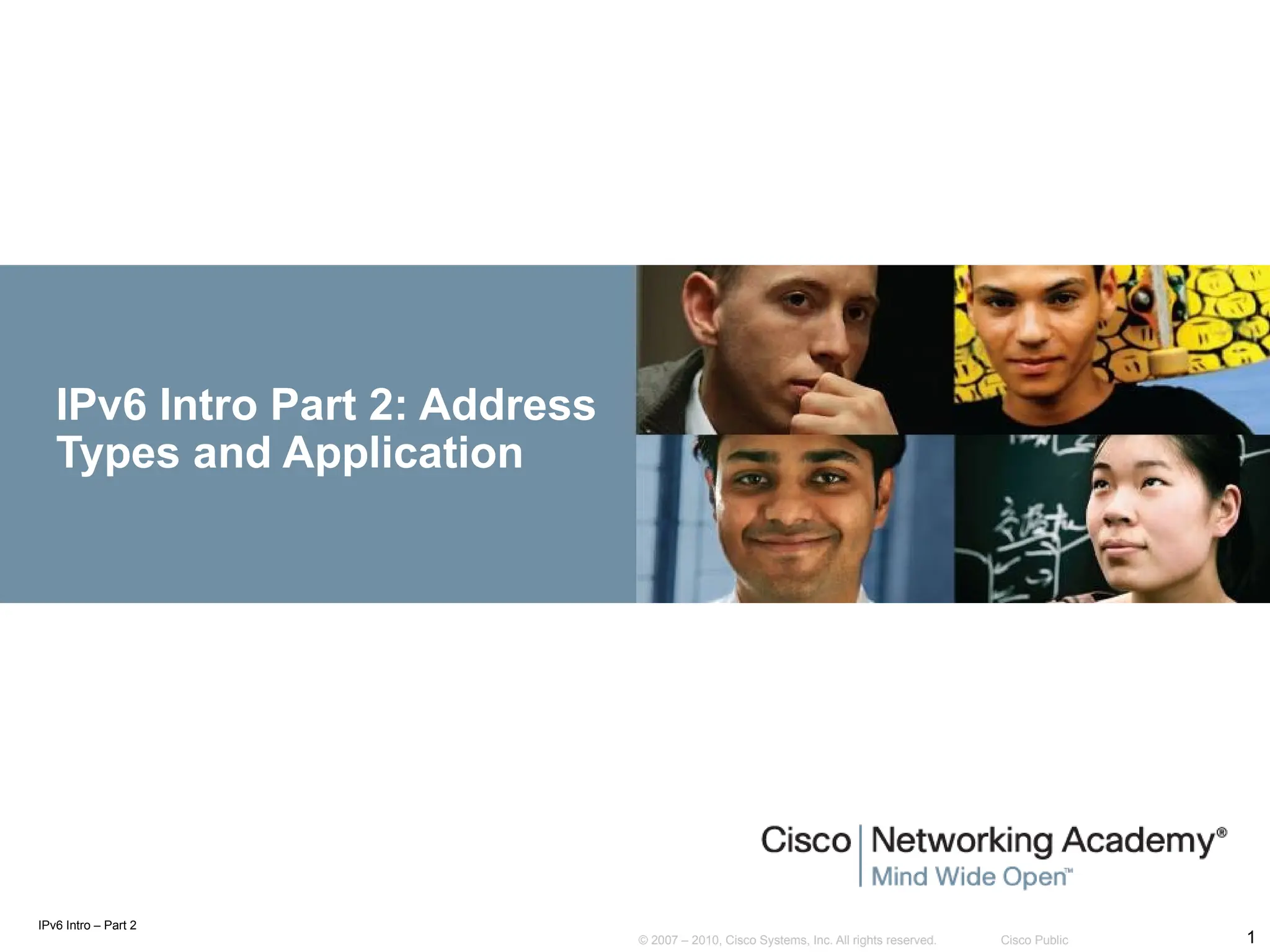 IPv6 address types pART2 IPv6 address types pART2 | PPT