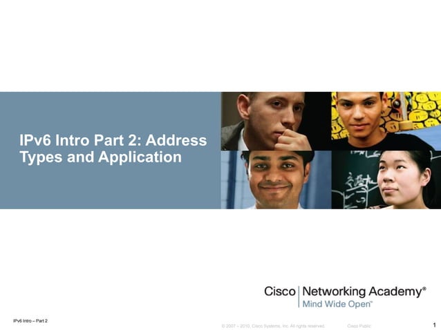IPv6 address types pART2 IPv6 address types pART2 | PPT