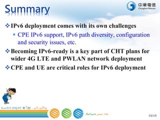 IPv6 Progress and Challenges in CHT | PPT