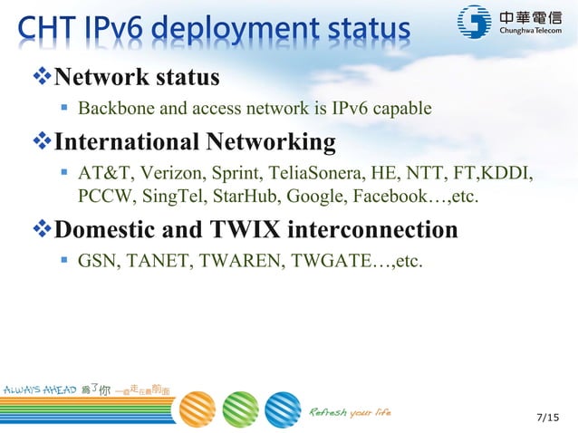 IPv6 Progress and Challenges in CHT | PPT