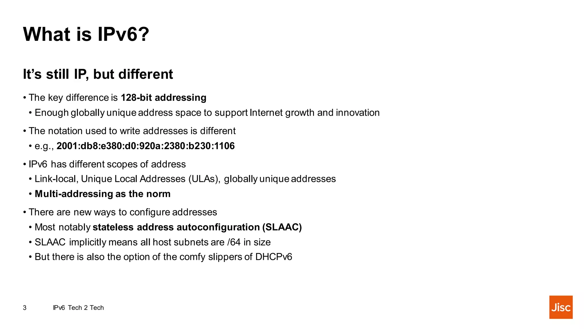 Tech 2 Tech IPv6 presentation | PPT