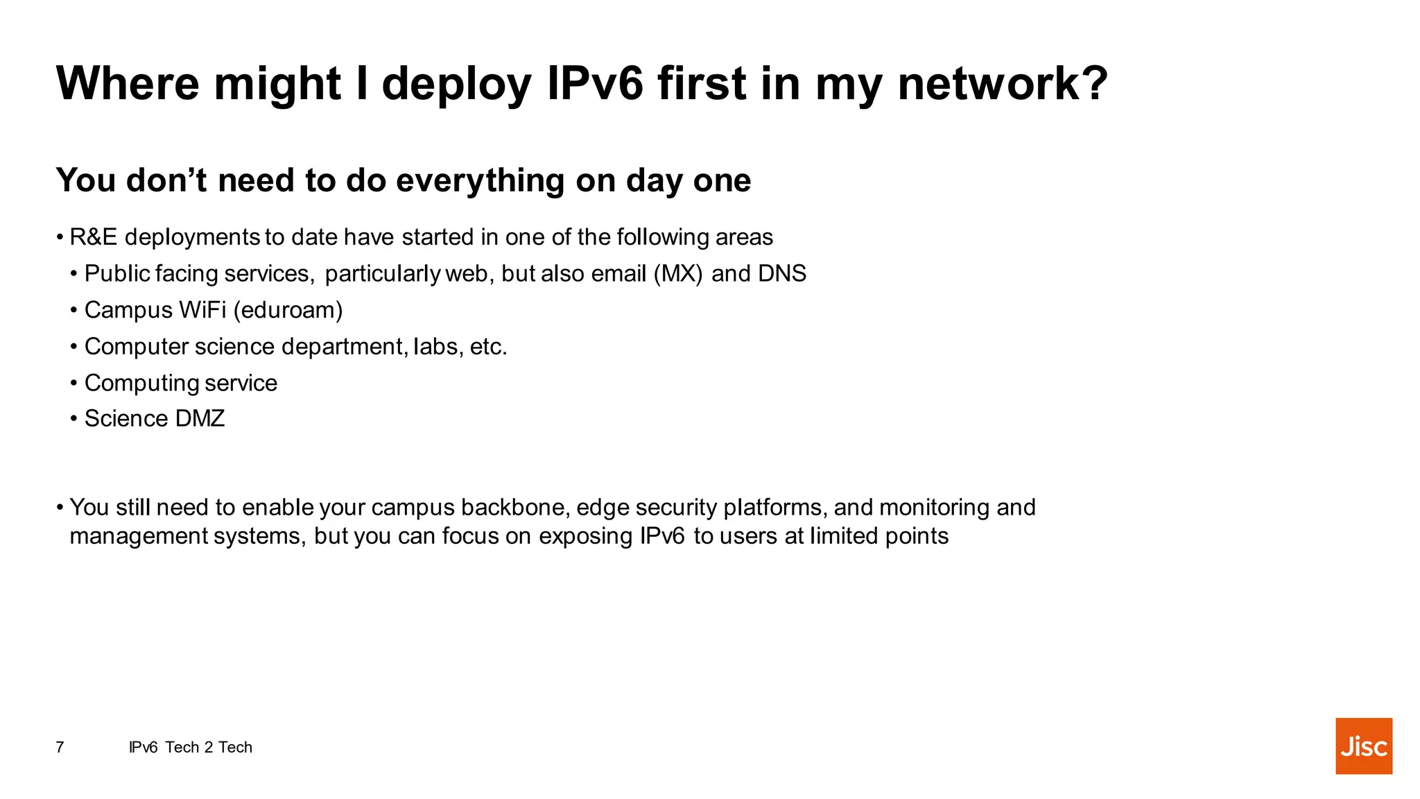 Tech 2 Tech IPv6 presentation | PDF