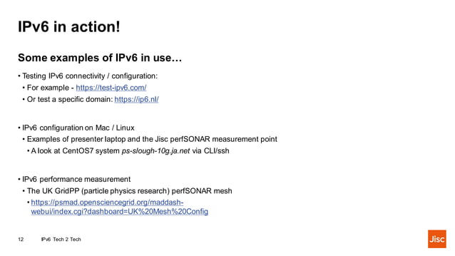 Tech 2 Tech IPv6 presentation | PDF