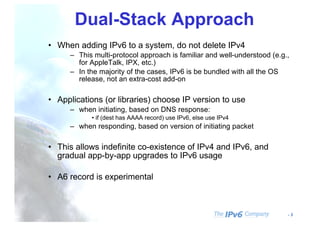 IPv6 Transition & Deployment, including IPv6-only in cellular and ...