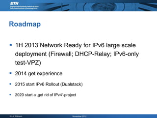 IPv6 strategy for deployment at ETH Switzerland | PPT