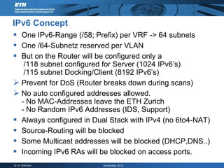 IPv6 strategy for deployment at ETH Switzerland | PPT