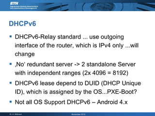 IPv6 strategy for deployment at ETH Switzerland | PPT