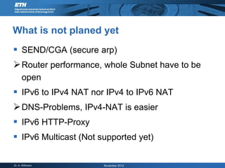 IPv6 strategy for deployment at ETH Switzerland | PPT