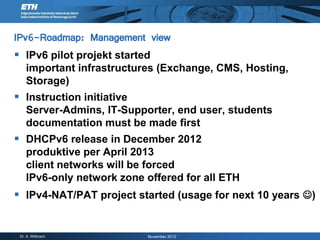 IPv6 strategy for deployment at ETH Switzerland | PPT