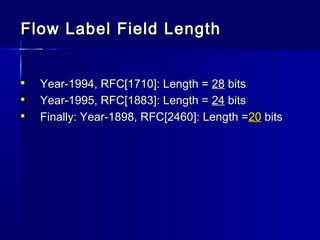 IPV6 Flow Labels | PPT