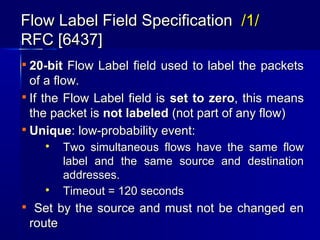 IPV6 Flow Labels | PPT