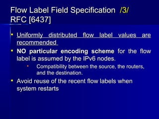 IPV6 Flow Labels | PPT