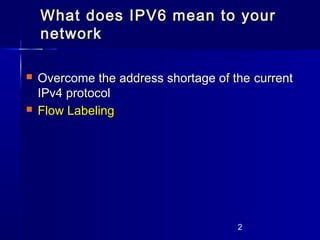 IPV6 Flow Labels | PPT