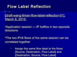 IPV6 Flow Labels | PPT