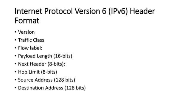 IPV6 Header format.pptx | Computer Networking | Computing