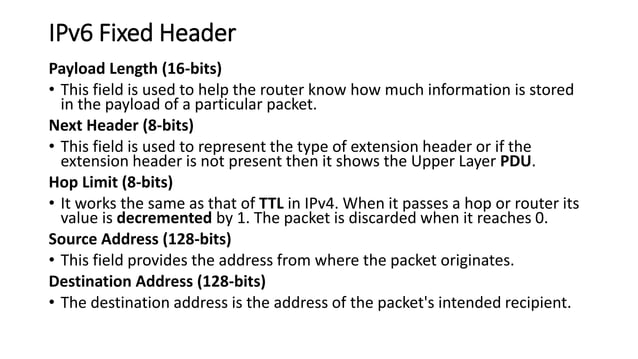 Ipv6 Header Format Pptx