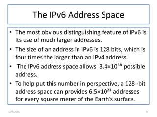 I pv6(internet protocol version 6) | PPTX