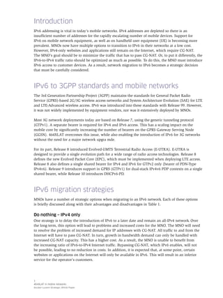 I pv6 migration_strategies_for_mobile_networks_whitepaper | PDF
