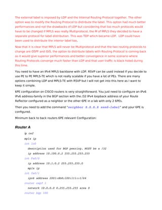 IPv6 in IPv4/MPLS in a Nutshell | PDF | Computer Networking | Computing